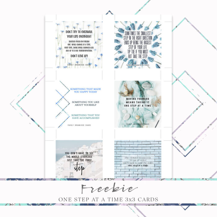 One Step Cards Freebie 3x3 | Fairly Organised Chaos